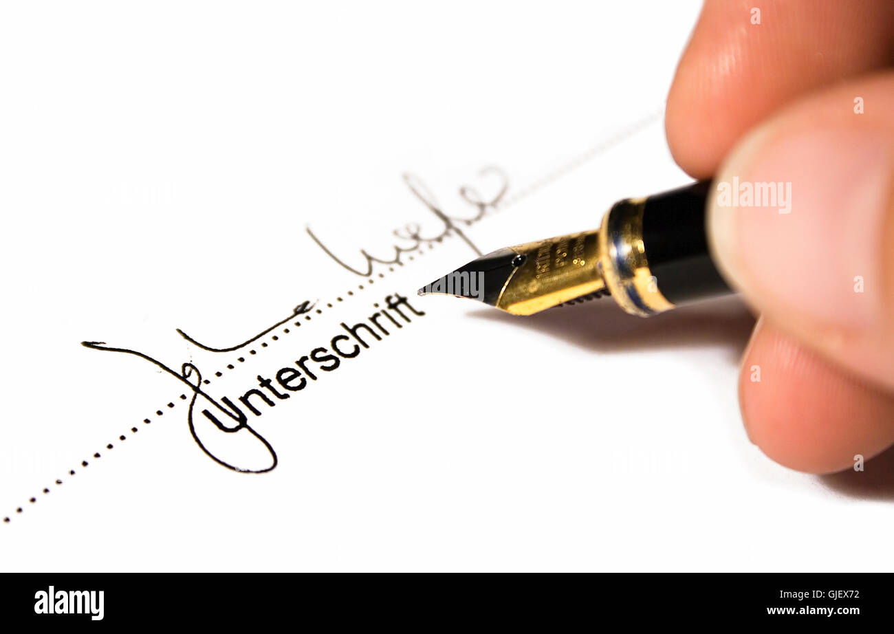 I signature hi-res stock photography and images - Alamy