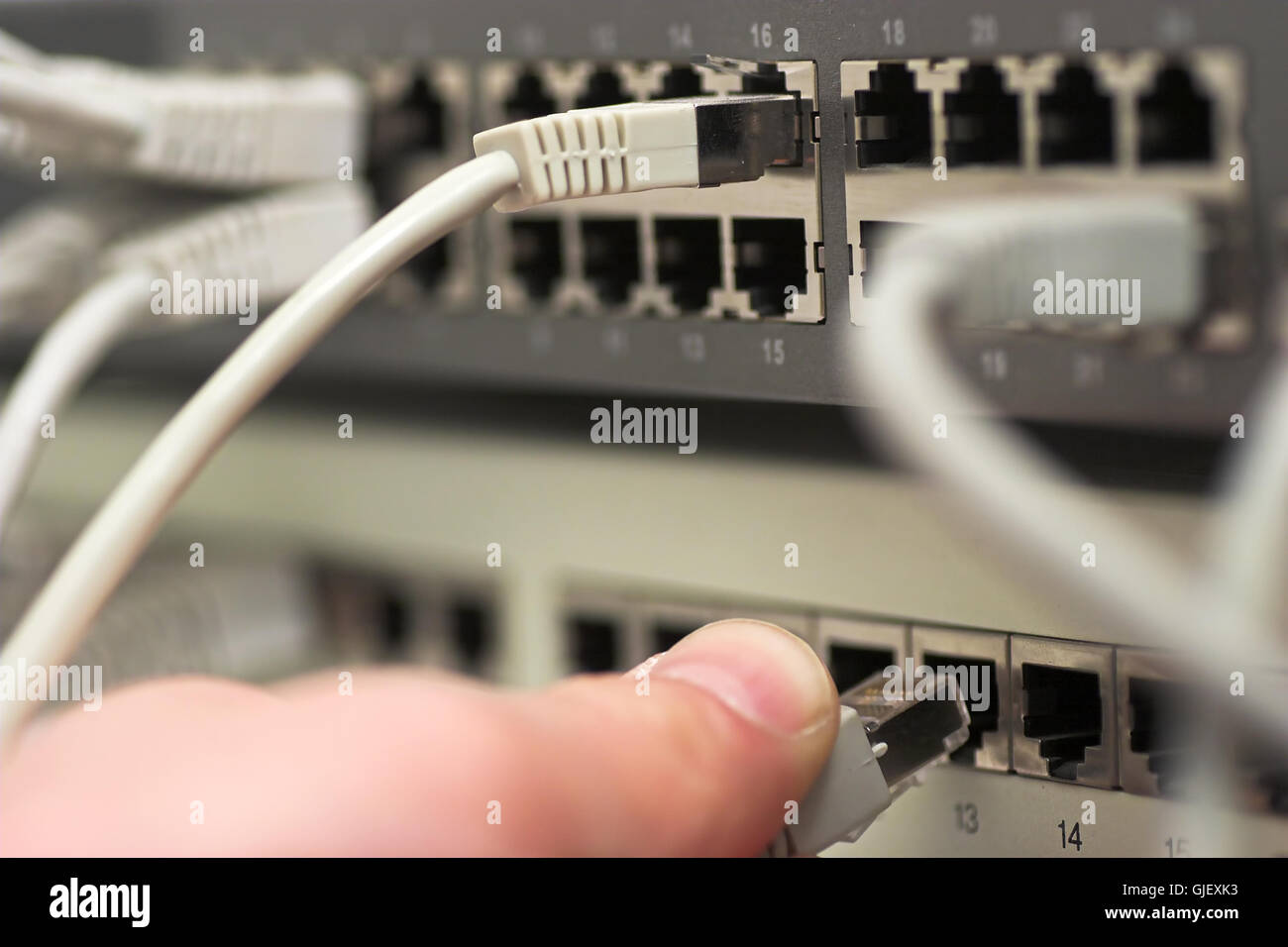 Network switch connected cable rj45 hi-res stock photography and images ...