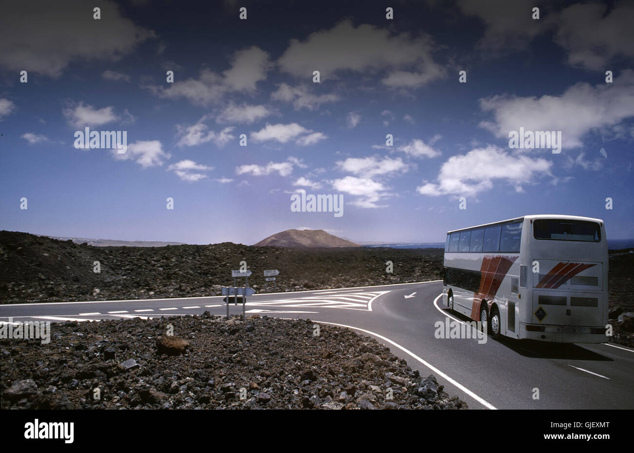 bus tour in lanzarote Stock Photo - Alamy