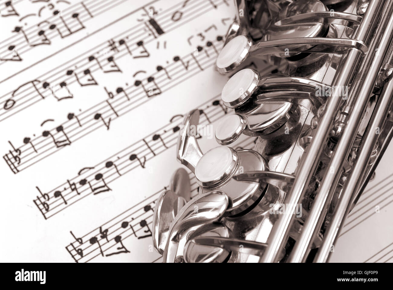 Old saxophone notes hi-res stock photography and images - Alamy
