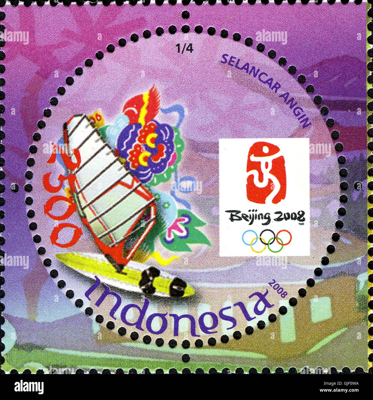 This Indonesian stamp, issued as part of series 014-08, is a notable ...