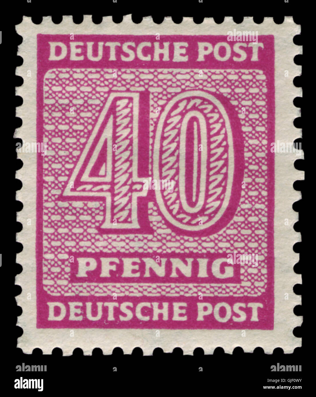 The 1945 SBZ West-Sachsen 136Y Ziffer stamp features a postal mark from ...