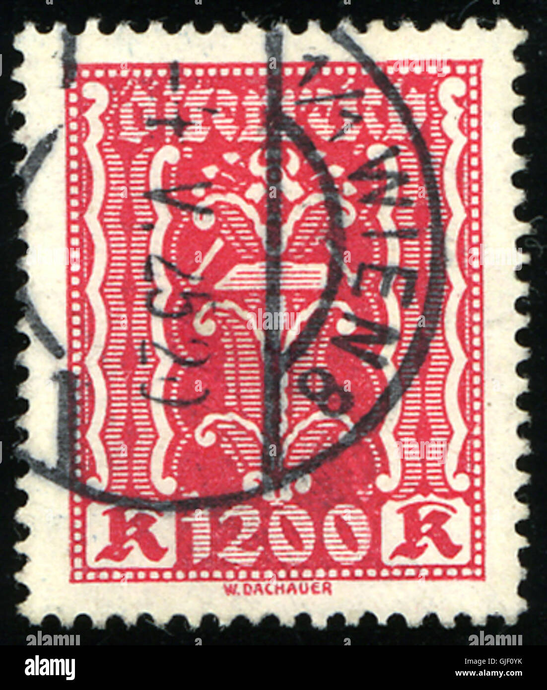 The 1925 Austria Wien 1200kr stamp commemorates a specific event or ...