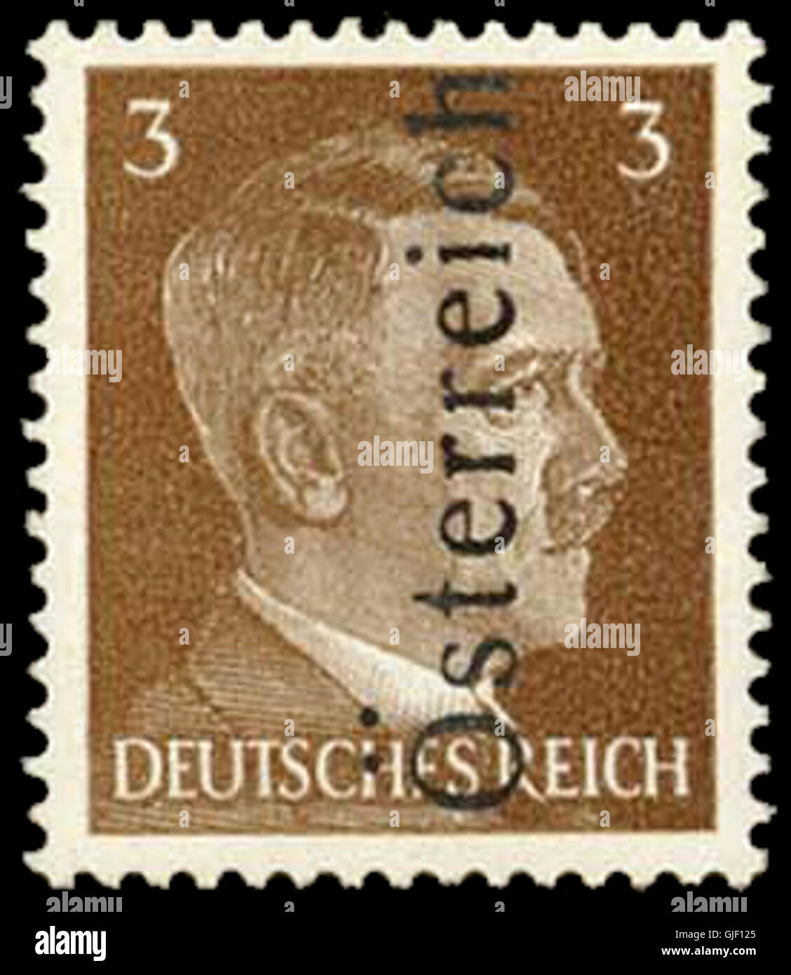 This 1945 Austrian stamp, 'Hitler Leibniz,' was issued during the final ...