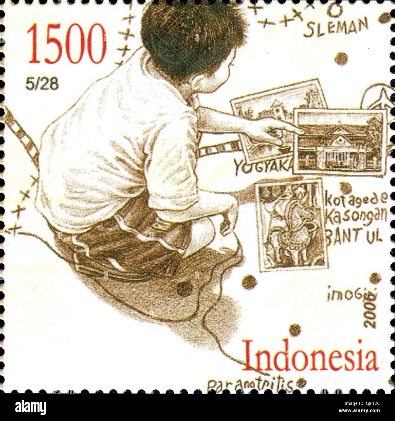 This 16th series of Indonesian stamps, marked 016-06, showcases the ...