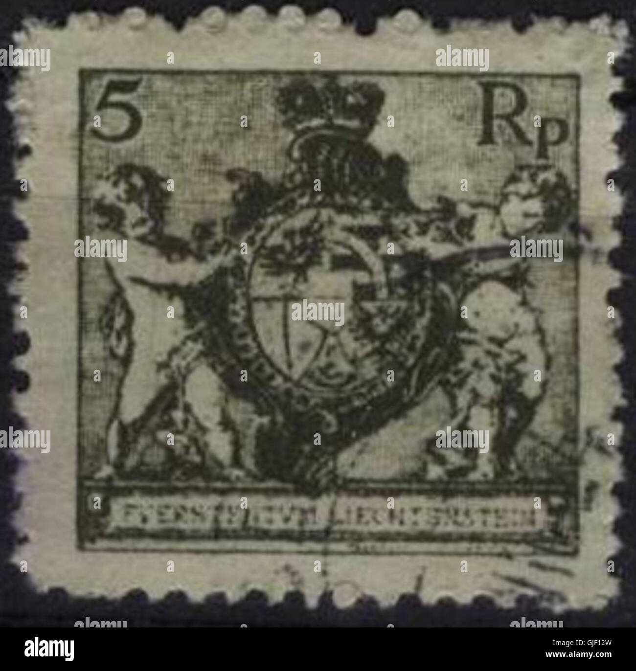 The 1921 Michel 45A stamp from Liechtenstein features a design ...
