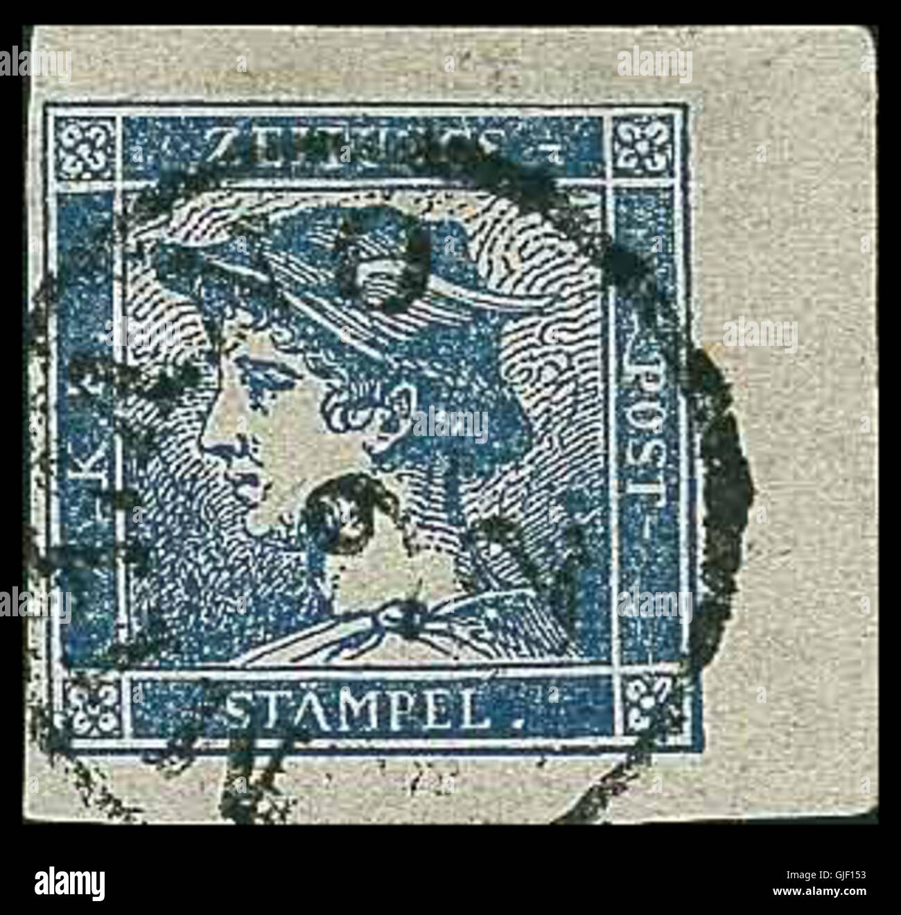The 1851 Austrian Newspaper Stamp Michel 6 is a rare example from the ...
