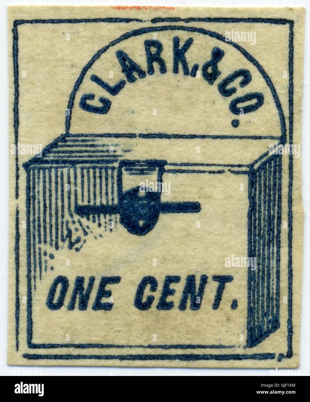 The 1857 Clark & Co. 1-cent stamp from New York was part of a private ...