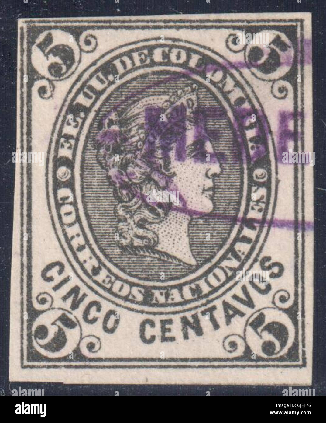The 1881 Colombia Sc111R2 stamp is a key issue in Colombian philately ...