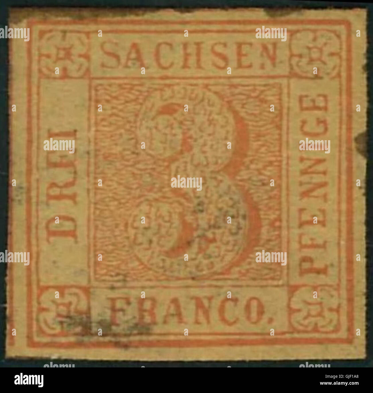 The Sachsen 1850 forgery stamp is a counterfeit example of a 19th ...