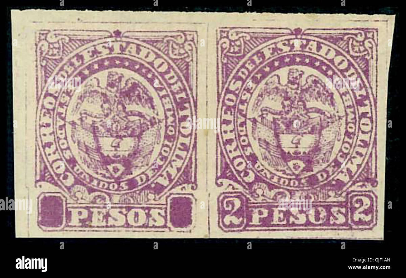 The 1886 Tolima Sc53a stamp, initially issued in Colombia, has been ...