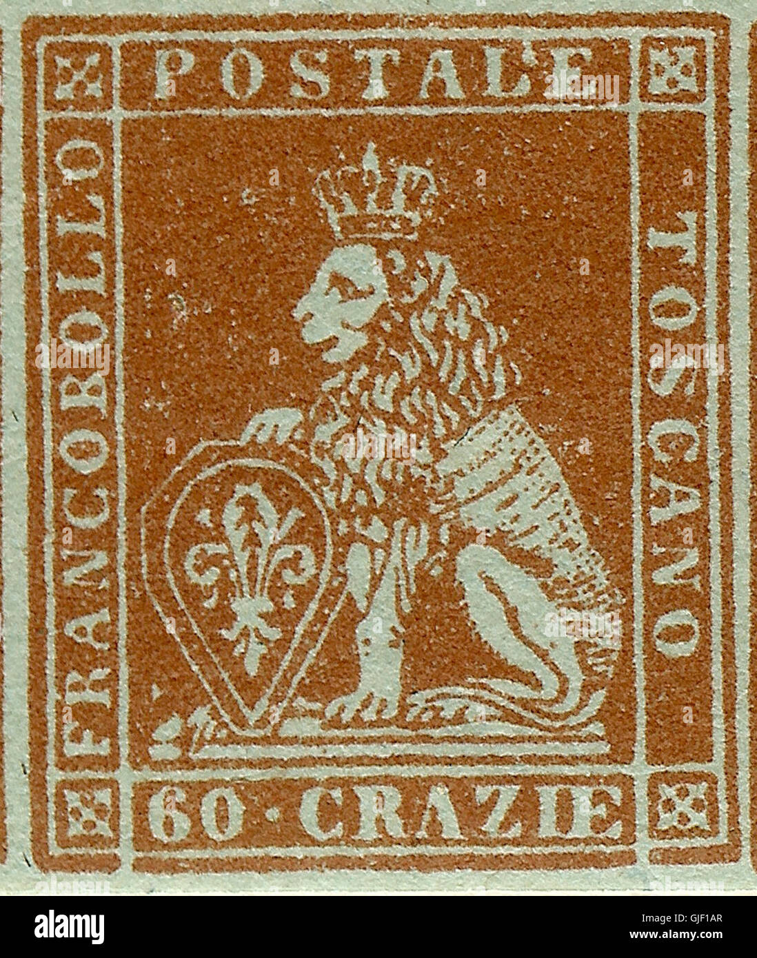 The Tuscany 9 fake stamp is a reproduction of a historically ...