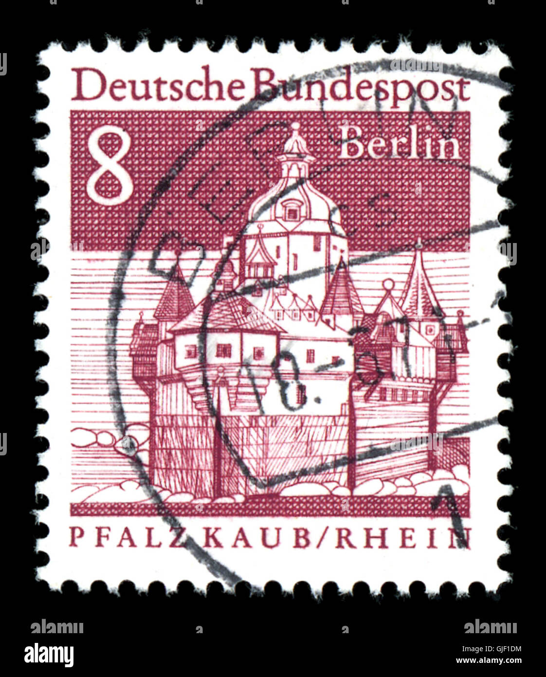 The 8 Pfennig stamp issued by Deutsche Bundespost Berlin showcases the ...