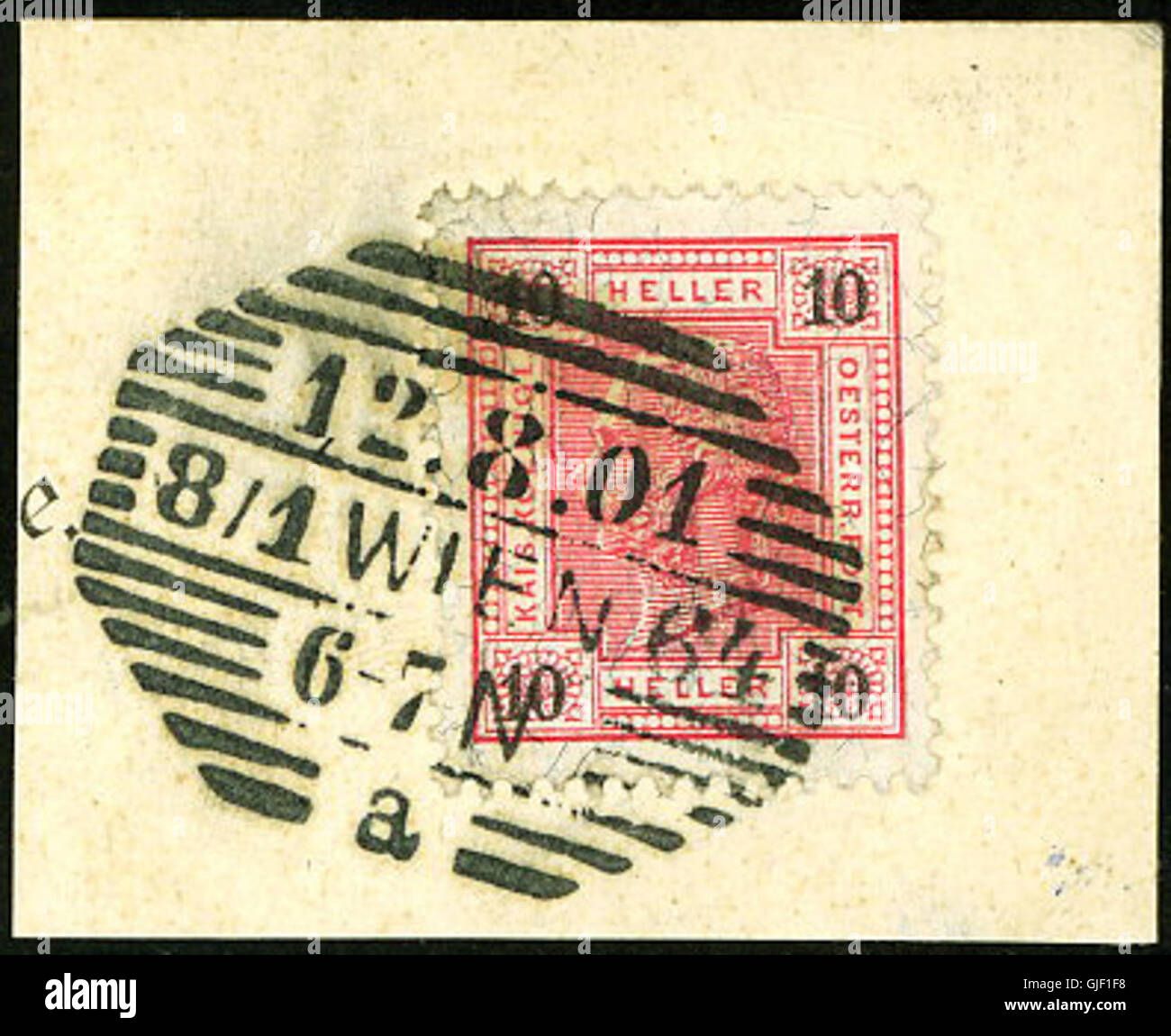 The 10heller gSjeb 658 1901 stamp from Vienna is a significant postal ...