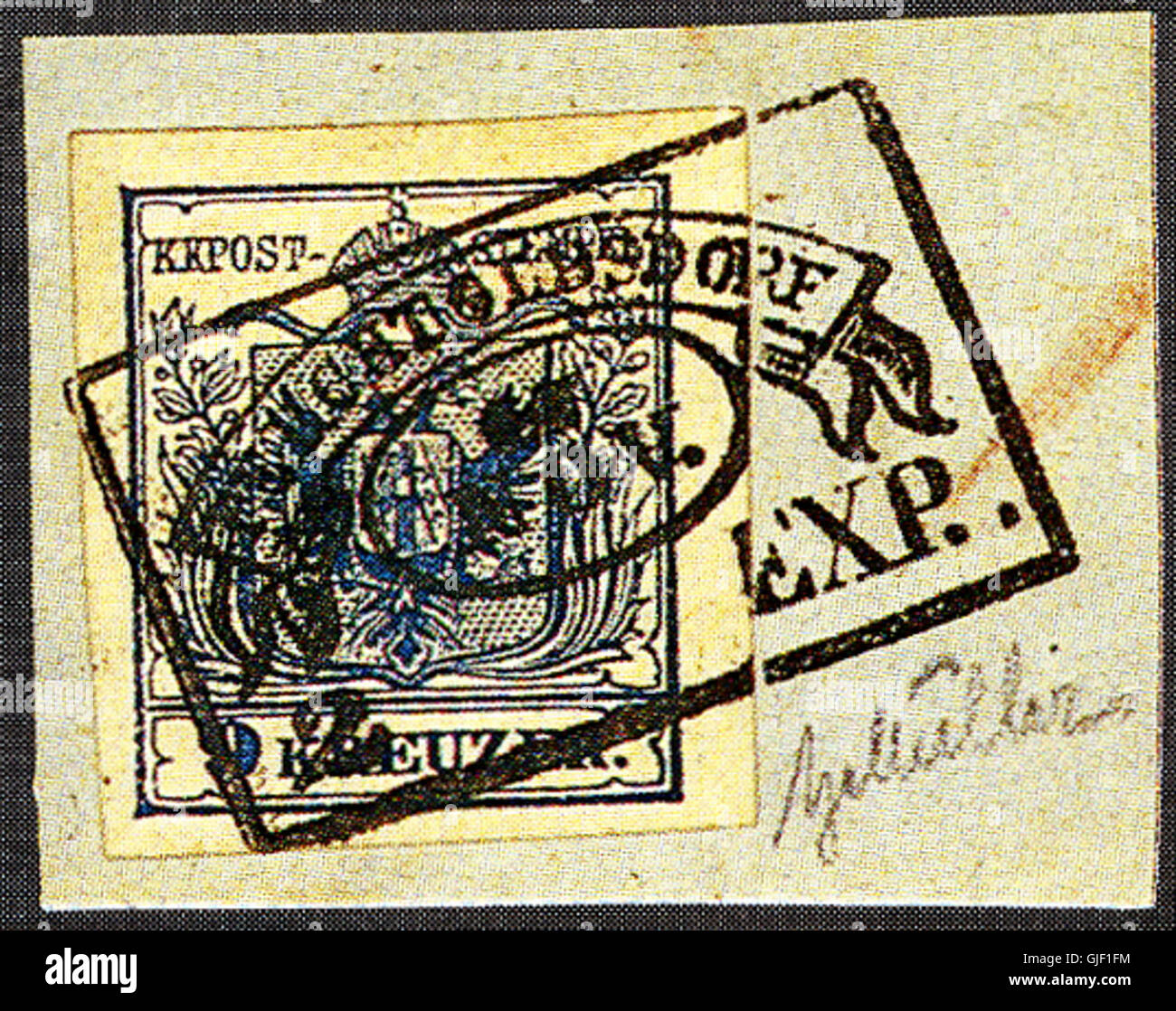 The 1850 9kr Perchtolsdorf stamp from Austria is a classic early ...