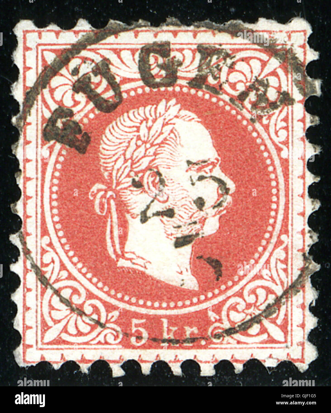 The 1874 KK 5kr Fügen stamp is part of the Austro-Hungarian Empire's ...