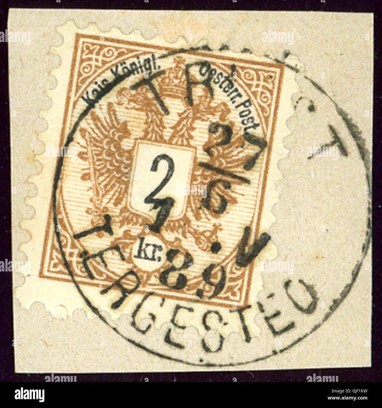 The 1889 Triest 2kr Tergesteo stamp was issued in the Italian port city ...