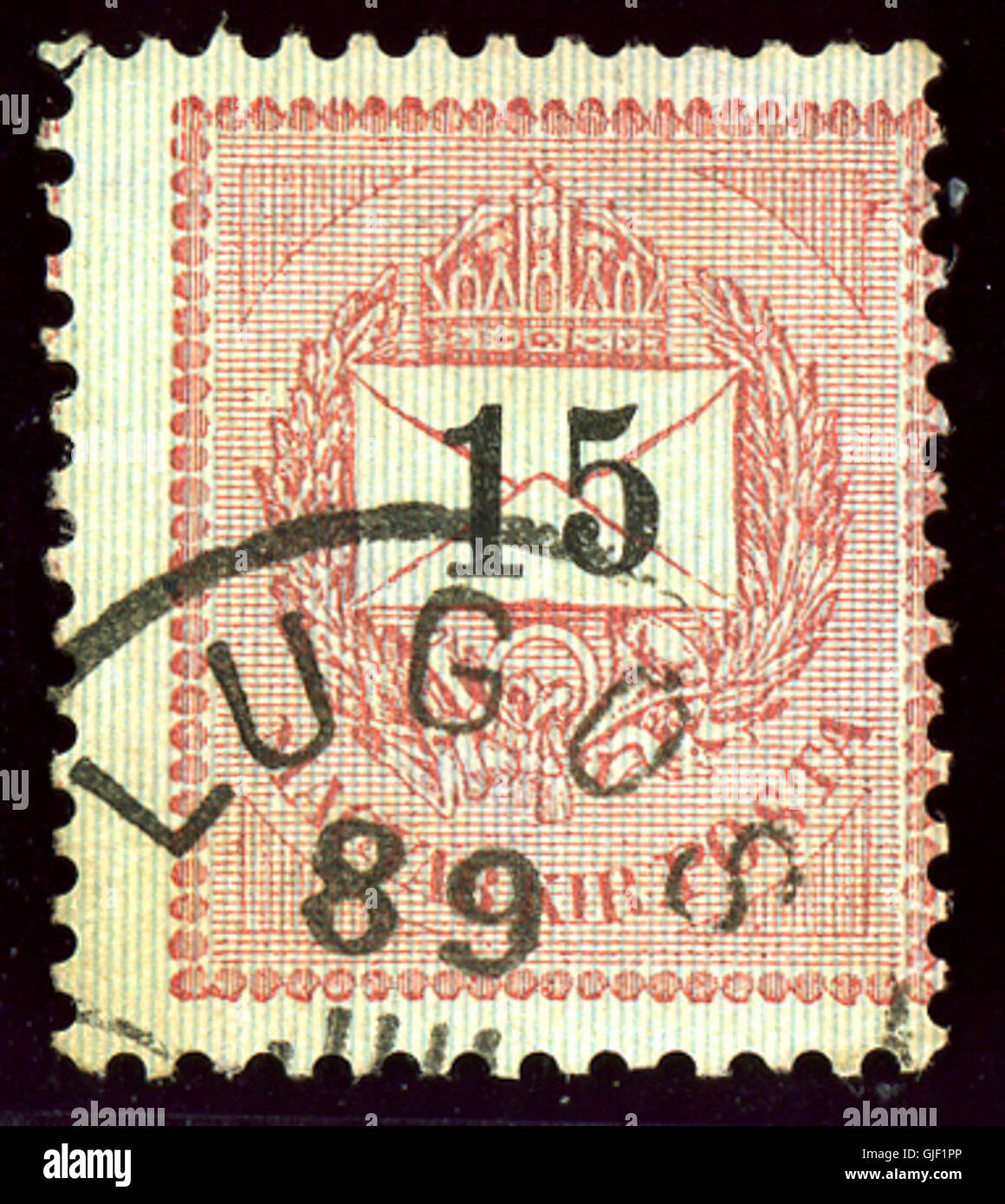 The 1889 Lugos Roumanie stamp was issued in Romania as part of the ...