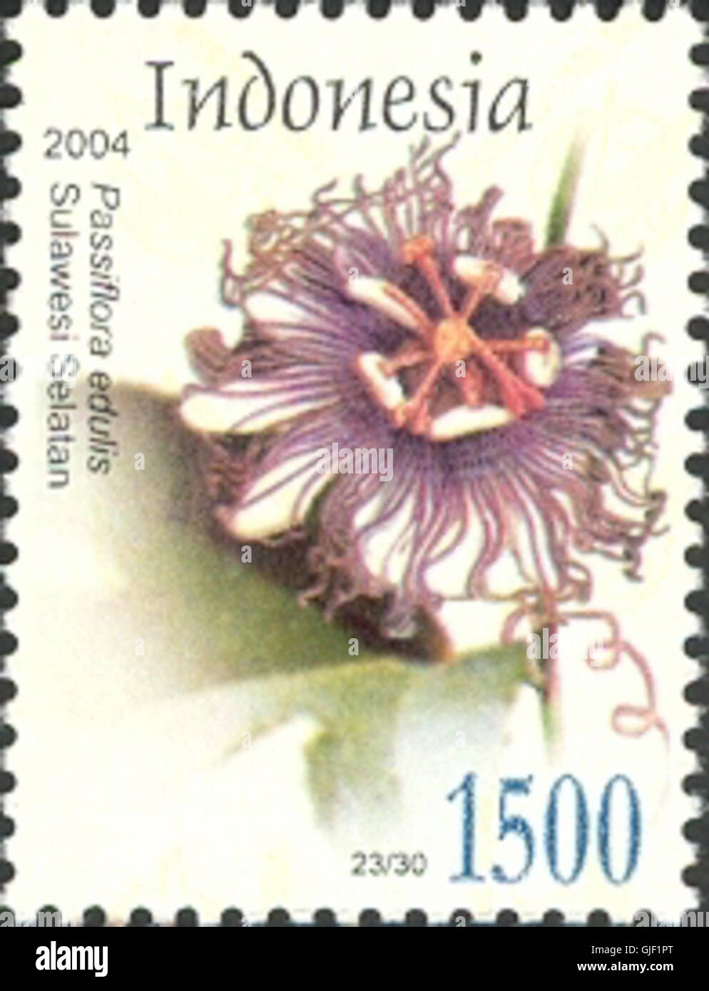 Indonesian stamps '023-04', featuring a postal mark design, issued by ...