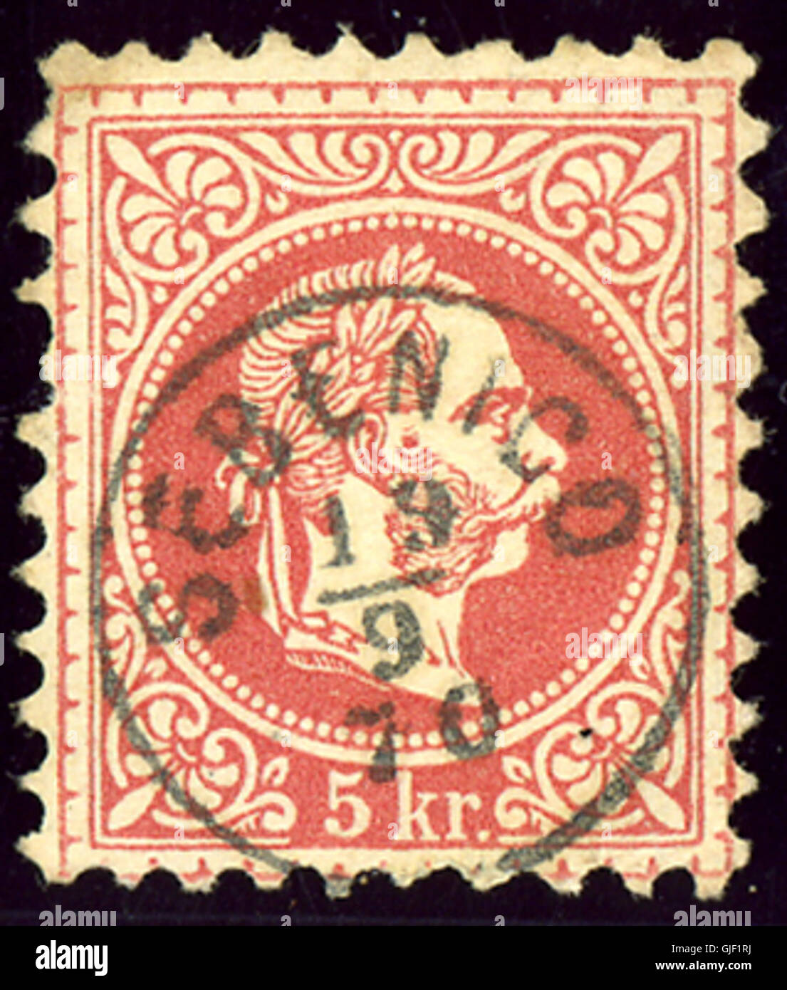 The 1870 5kr Sebenico stamp is an early issue from the Austro-Hungarian ...