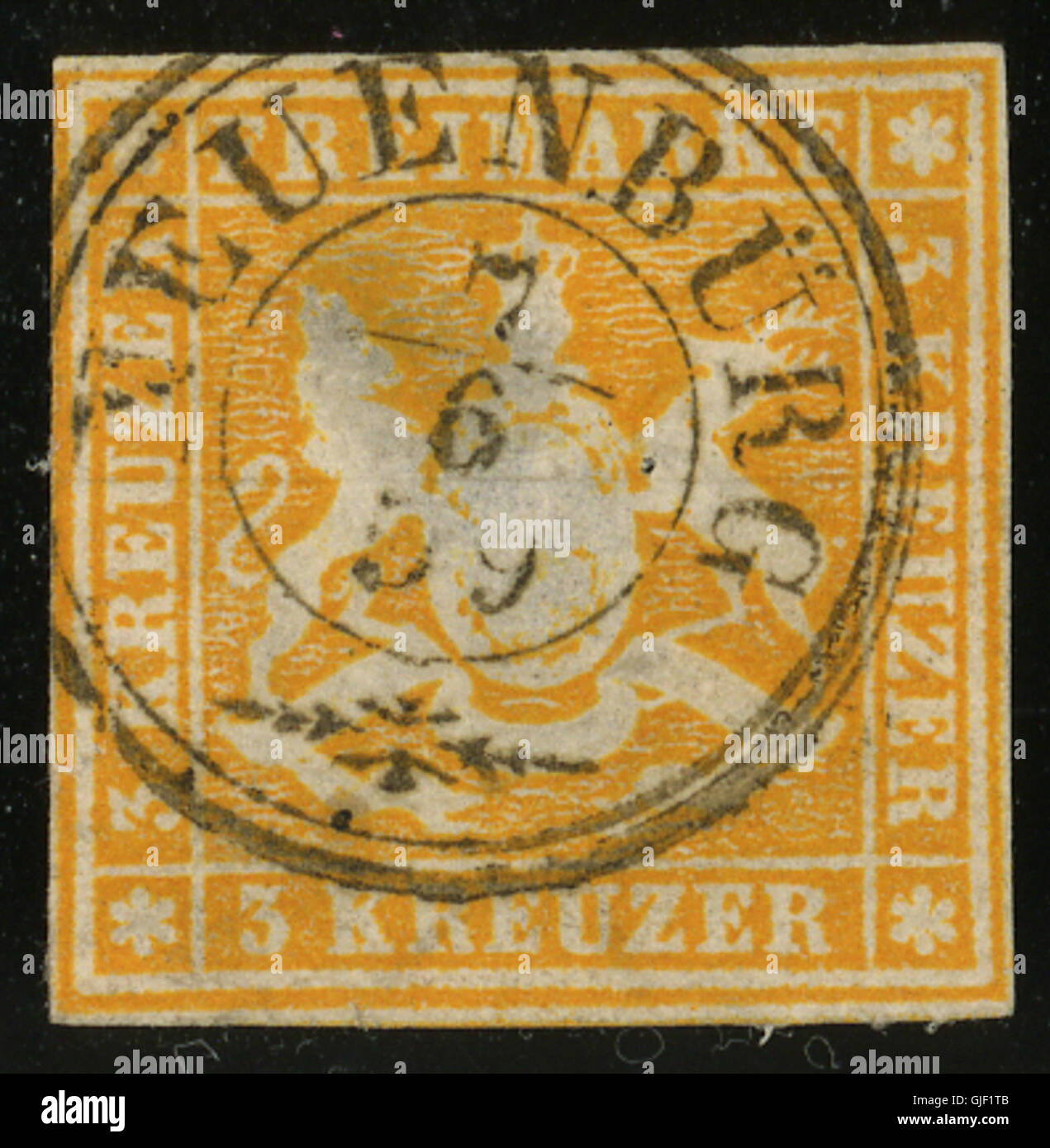 The 1859 3 Krone Neuenburg K3 Mi7 stamp was issued by the Swiss canton ...