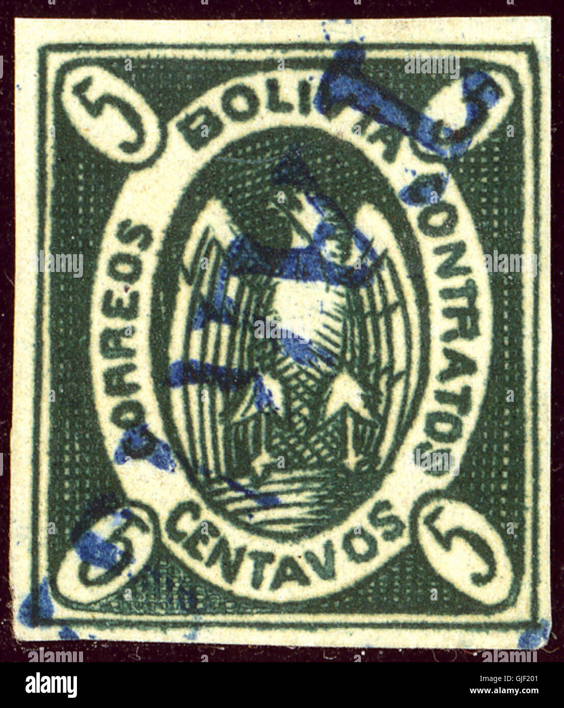 The 1867 Bolivia 5c Tarija stamp (Mi1e) is one of Bolivia's earliest ...