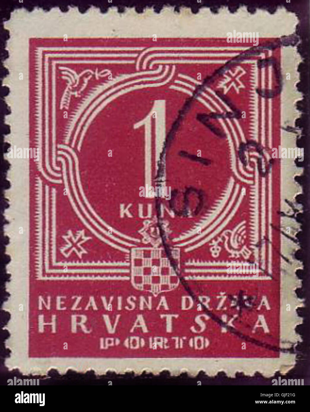 The Due Stamp NDH 1941 Michel 7 was issued during the period of the ...