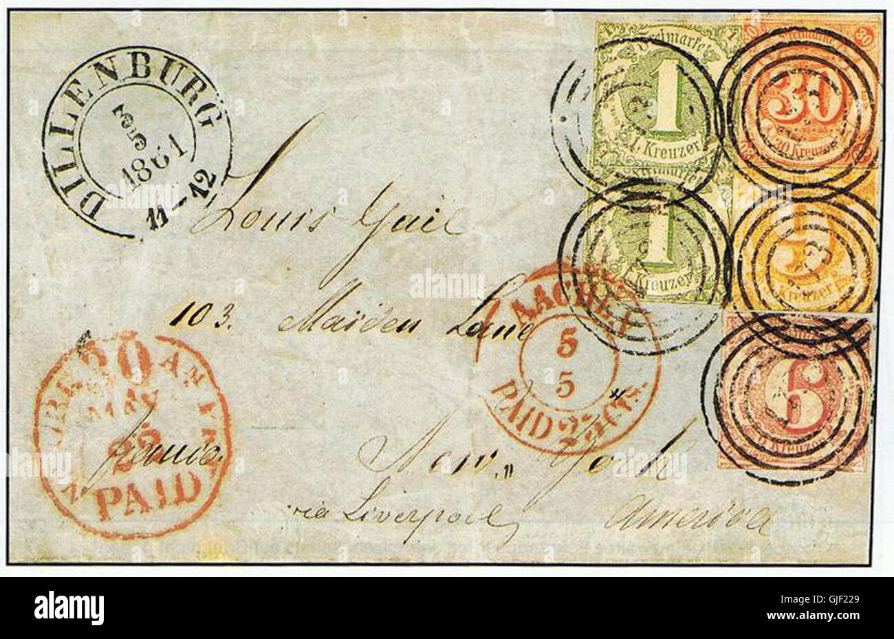 The Bf. New York stamp marks a significant postal history of the United ...