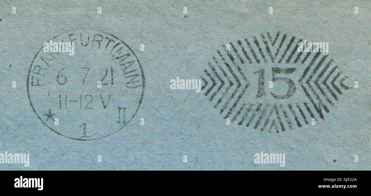 This 1921 Postfreistempel Wertmuster stamp was used for free mail in ...