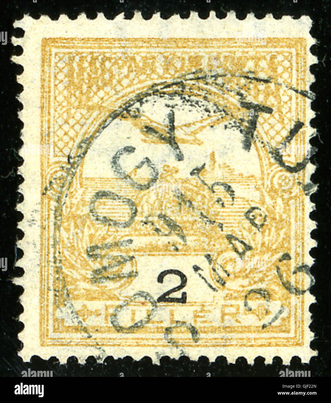 The 1915 Somogytér 2f stamp, issued in Hungary, is a historical piece ...