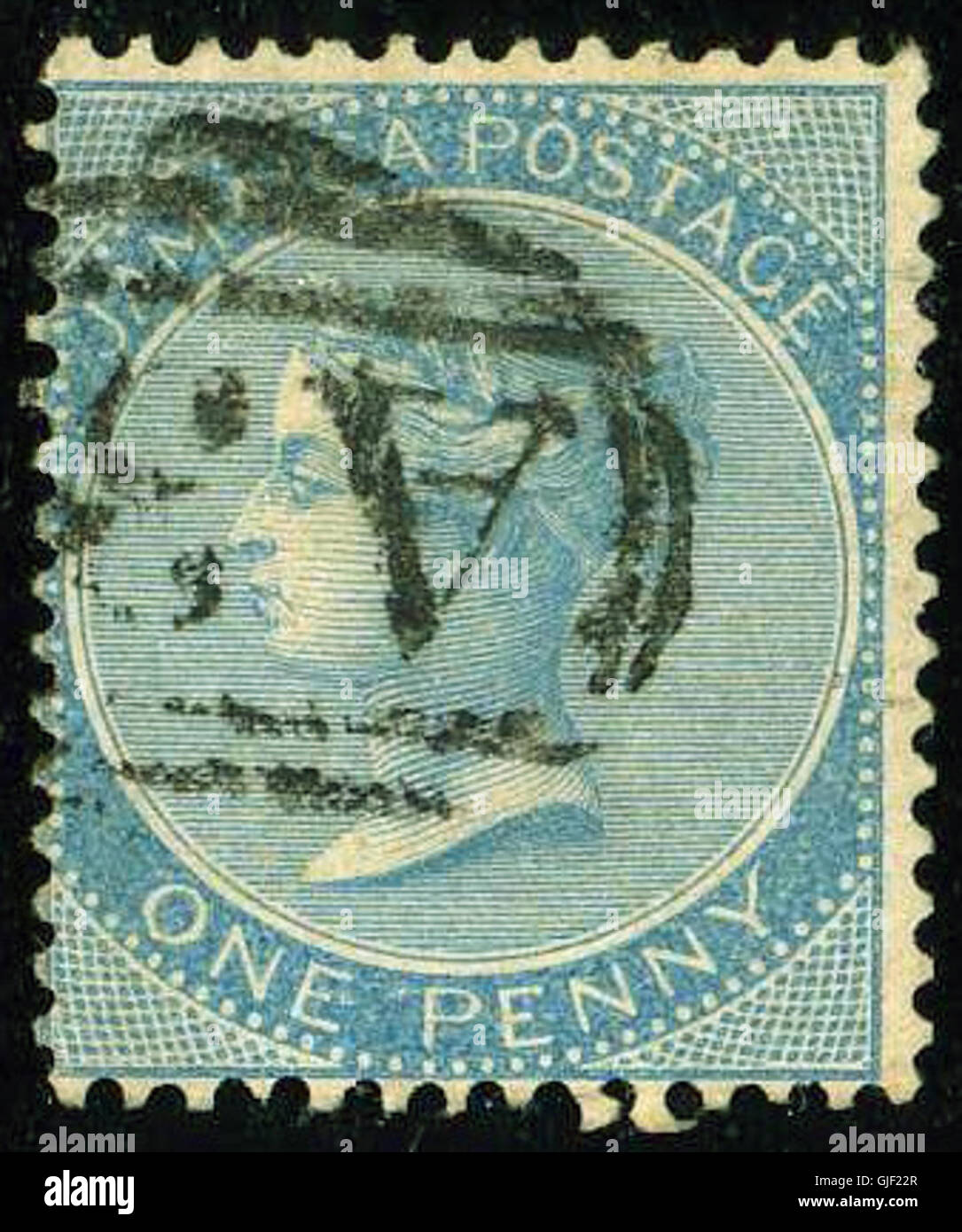 This circa 1860 Jamaican 1d stamp (A3x Yv1) is an early example of ...