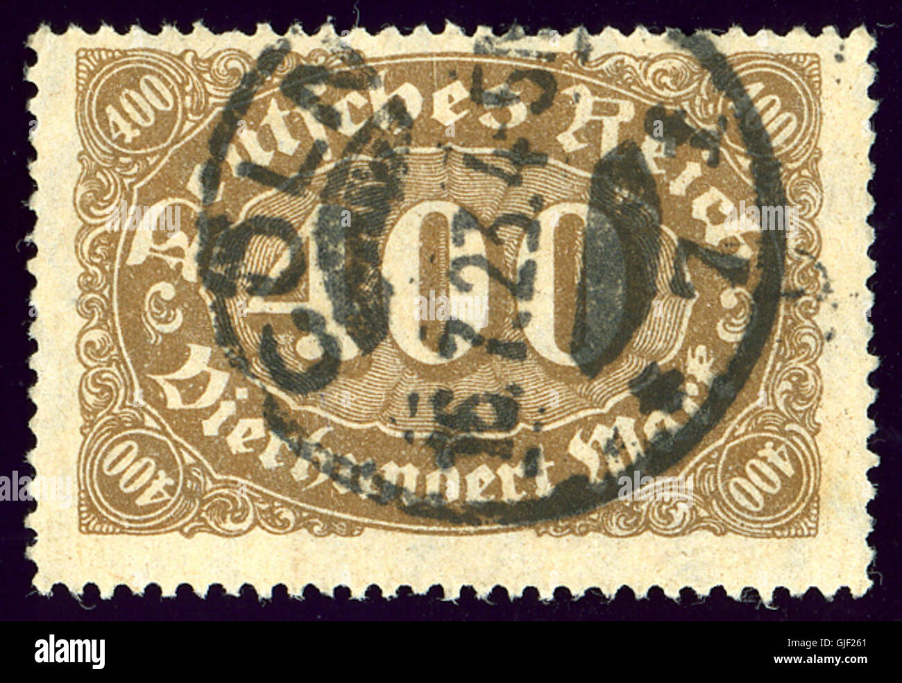 The 1923 400Mk C”ln Mi222 stamp is a German postal issue from the ...