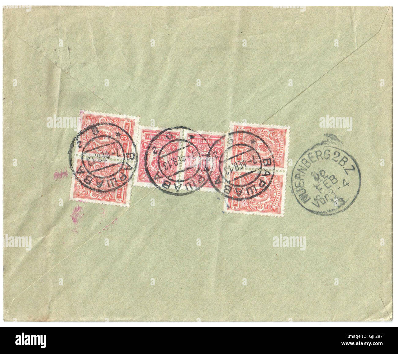 The Russia 1913-02-07 R-cover reverse stamp is a significant postal ...