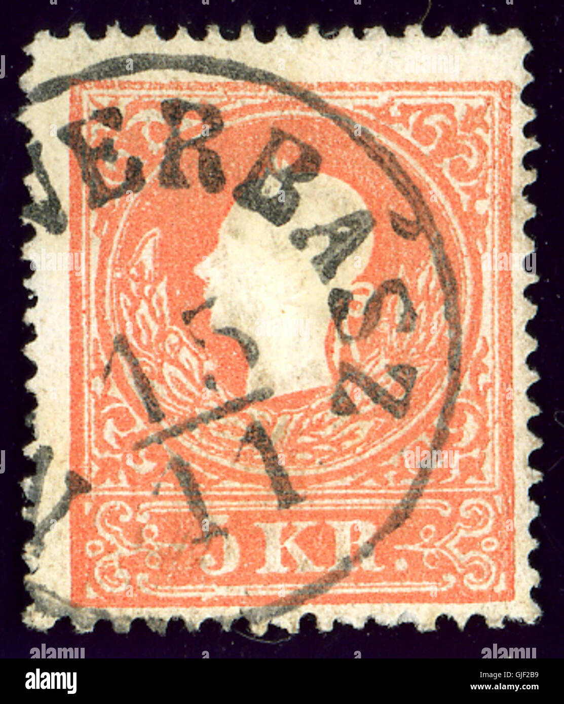 The 1859 Neu Verbasz 5kr Vrbas stamp is an early Hungarian issue ...