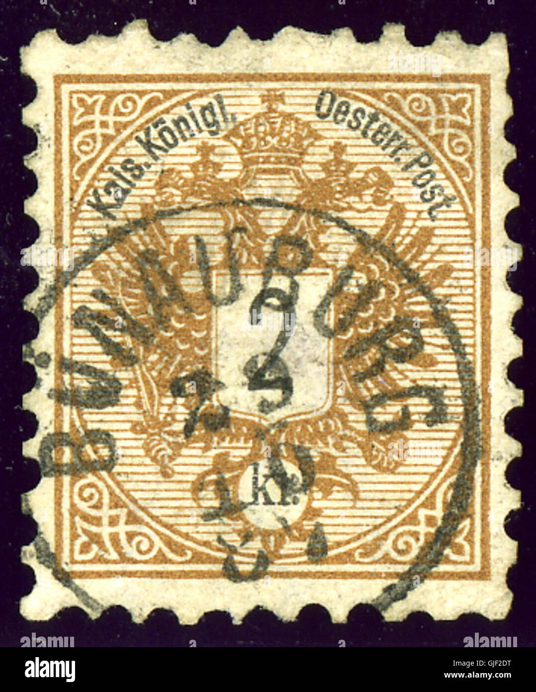 The 1887 Bánauburg 2kr Bynov stamp is an early issue from the Hungarian ...