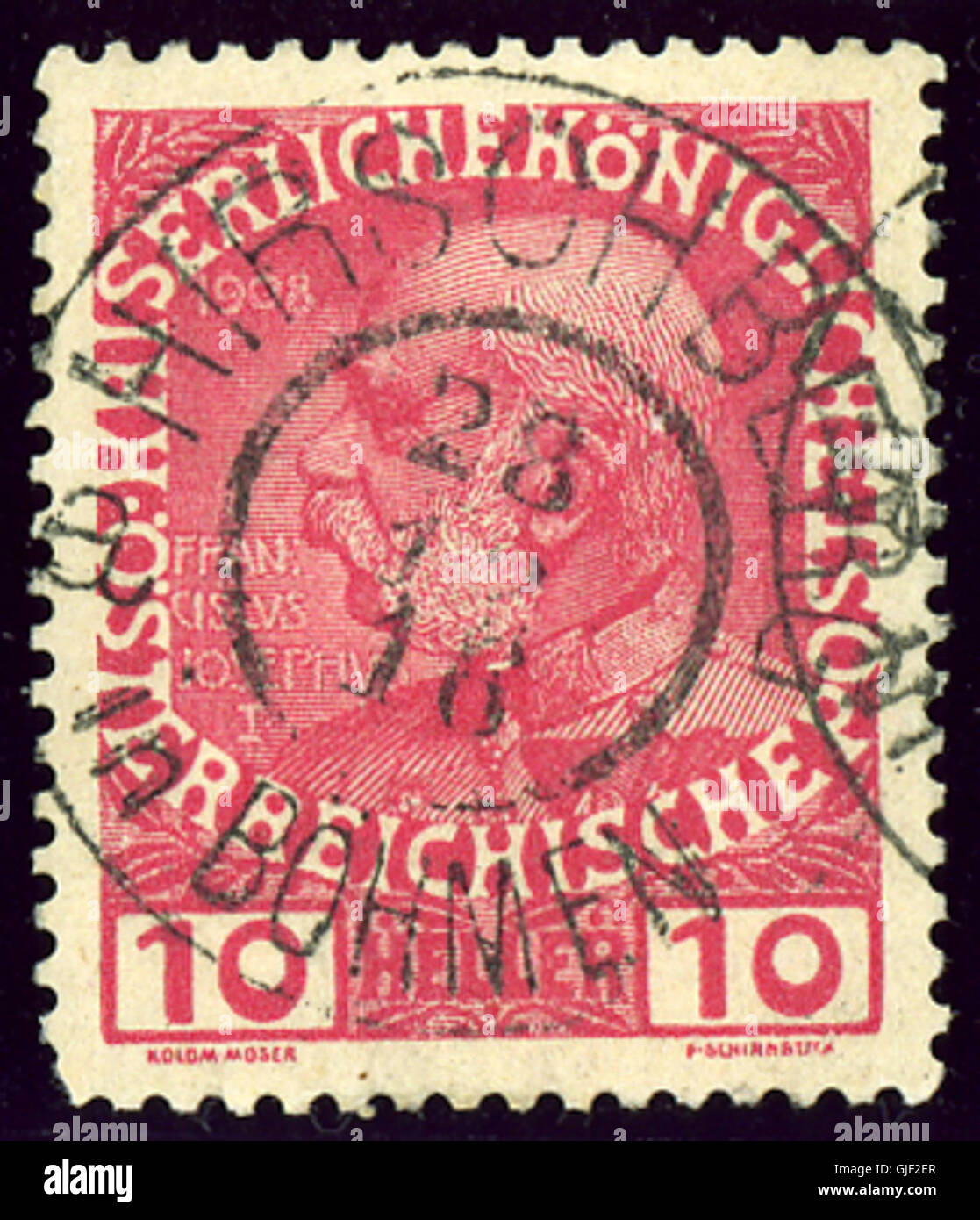 The Hirschberg in Böhmen 1916 Doksy stamp was issued during the Austro ...