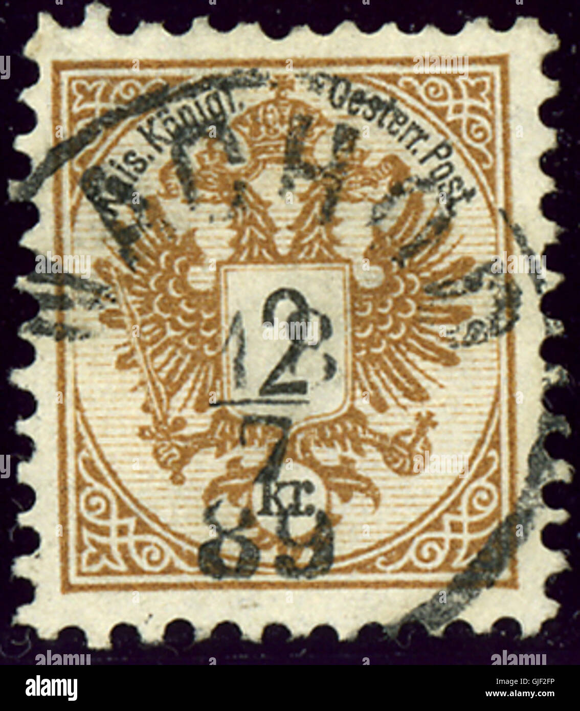 The 1889 2kr stamp from Nachod, Czechoslovakia, features a local design ...
