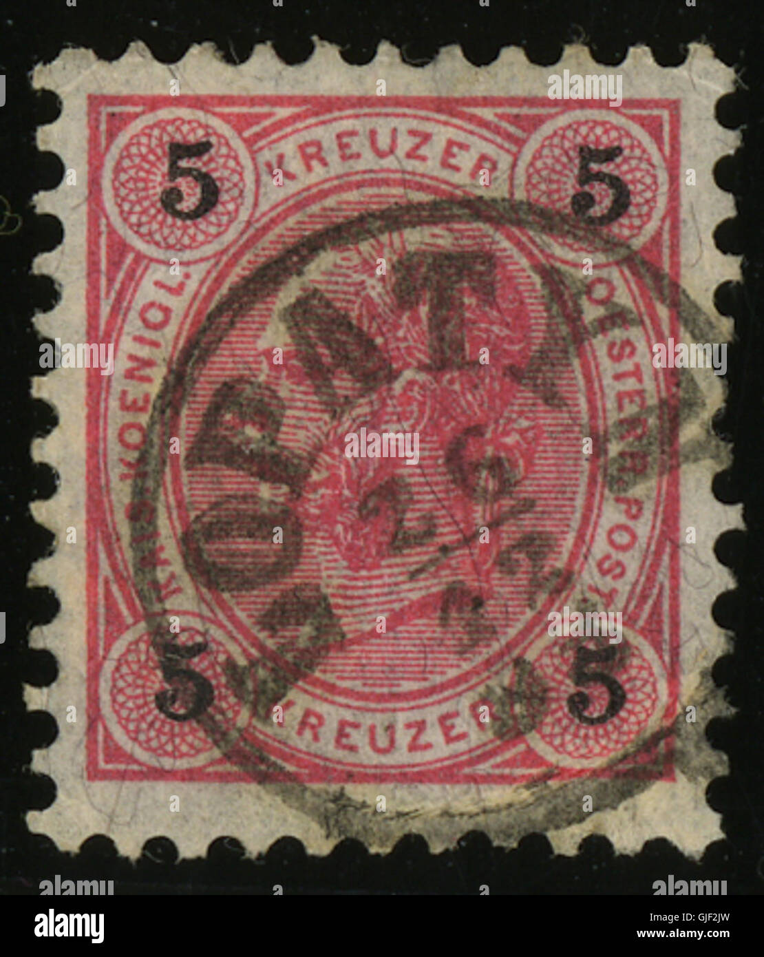 The 1894 Lopatyn 5kr stamp (type 440) is a significant example of early ...