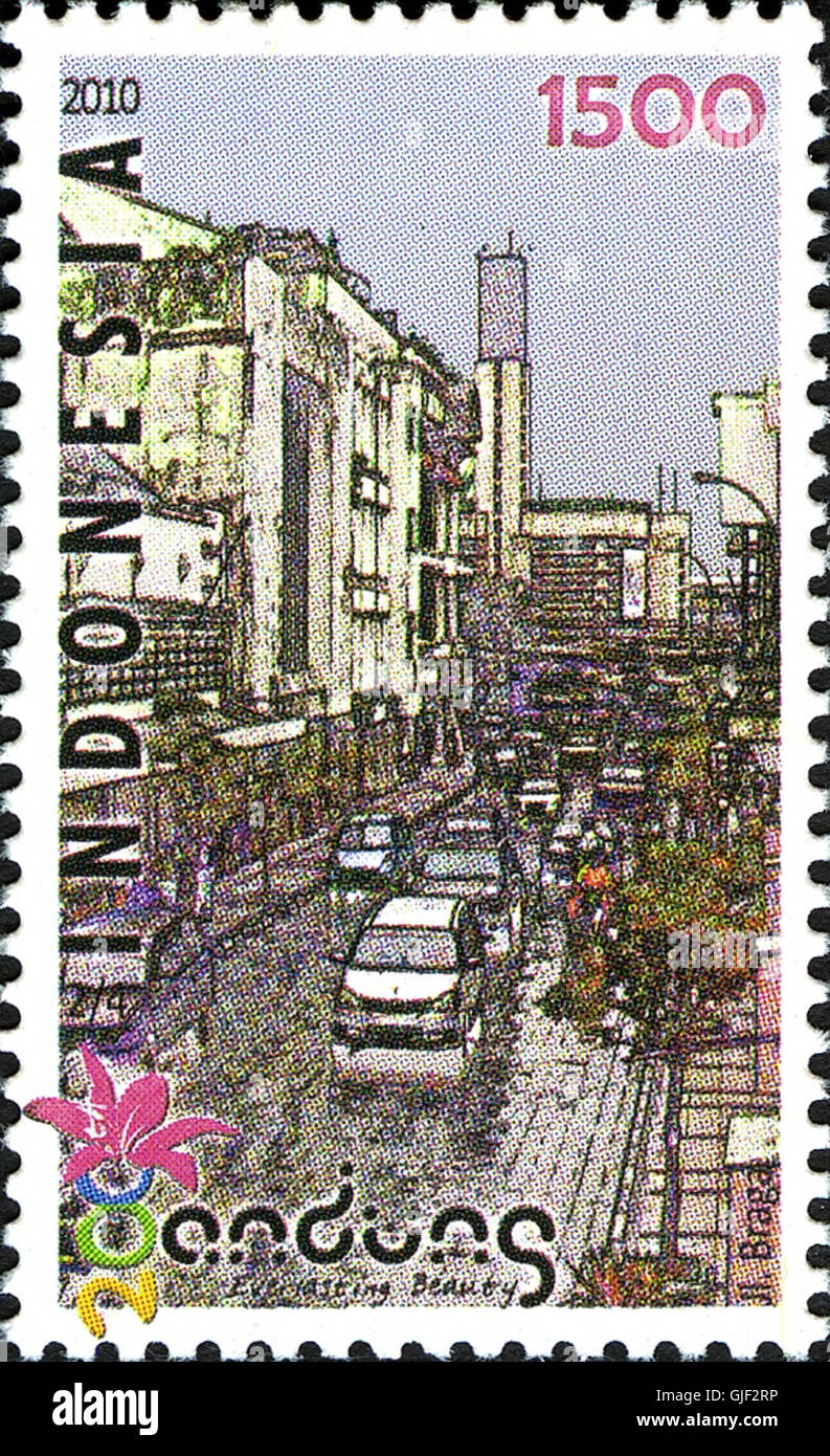 The 032-10 stamp from Indonesia is part of a series depicting ...