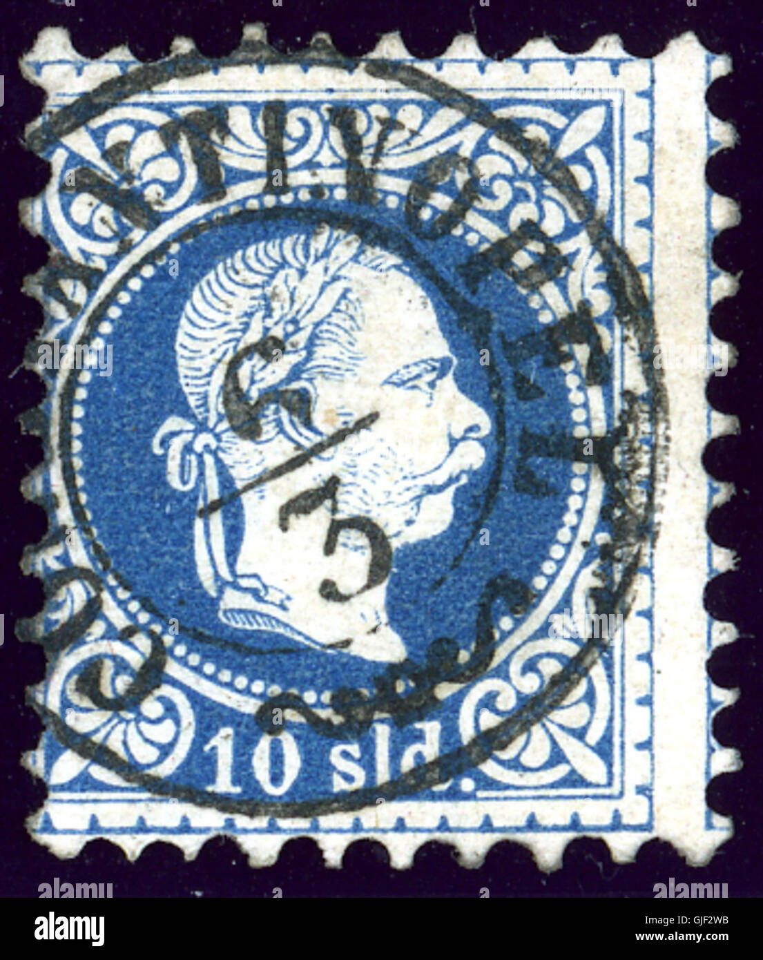 The 1876 KK 10 soldi stamp, issued for use in Constantinople (modern ...