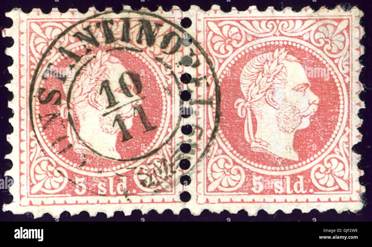 The 1878 KK 5-soldi stamp from Constantinople (now Istanbul) features ...