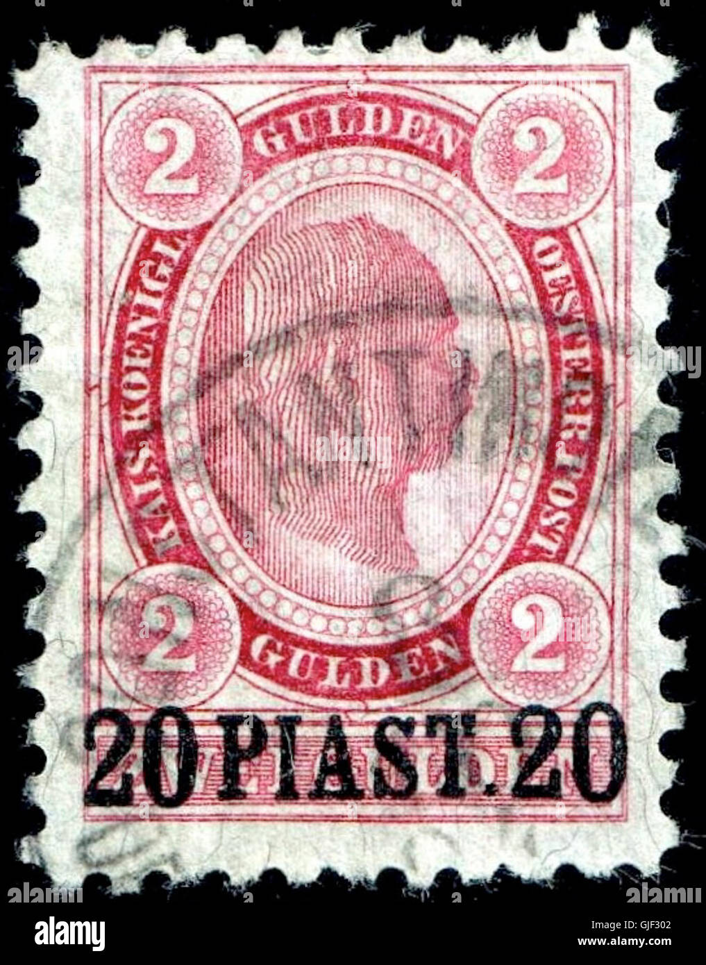 The Austria Levant 1892 Sc29 stamp is a rare issue from the Austrian ...