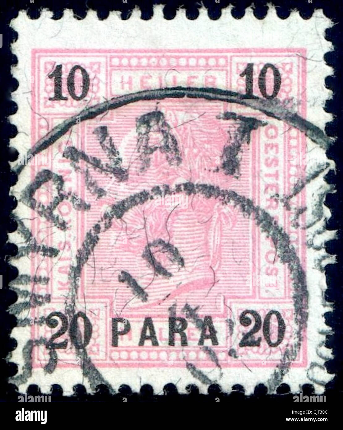 The Austria Levant 1900 Sc33 Smyrna stamp was issued during Austria ...