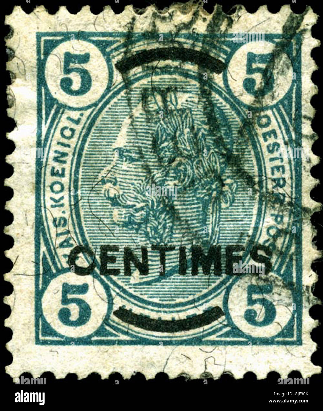 The 1903 Austrian Post Office (PO) Crete 5c stamp was issued during ...