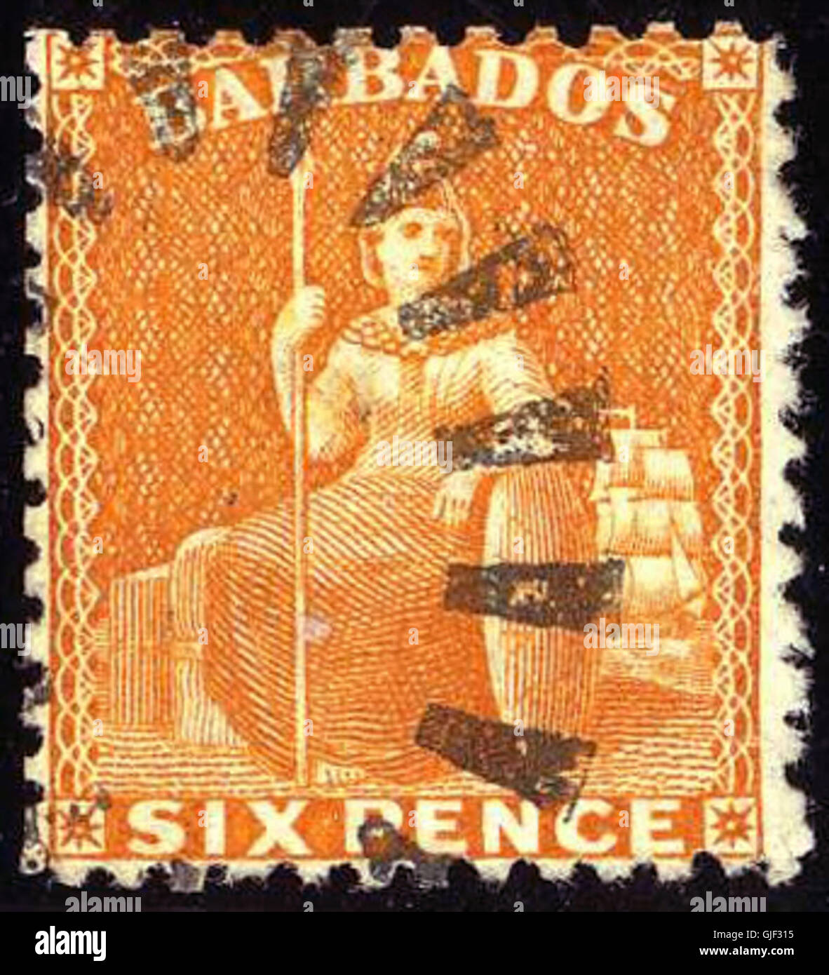 Barbados postage stamp hi-res stock photography and images - Alamy