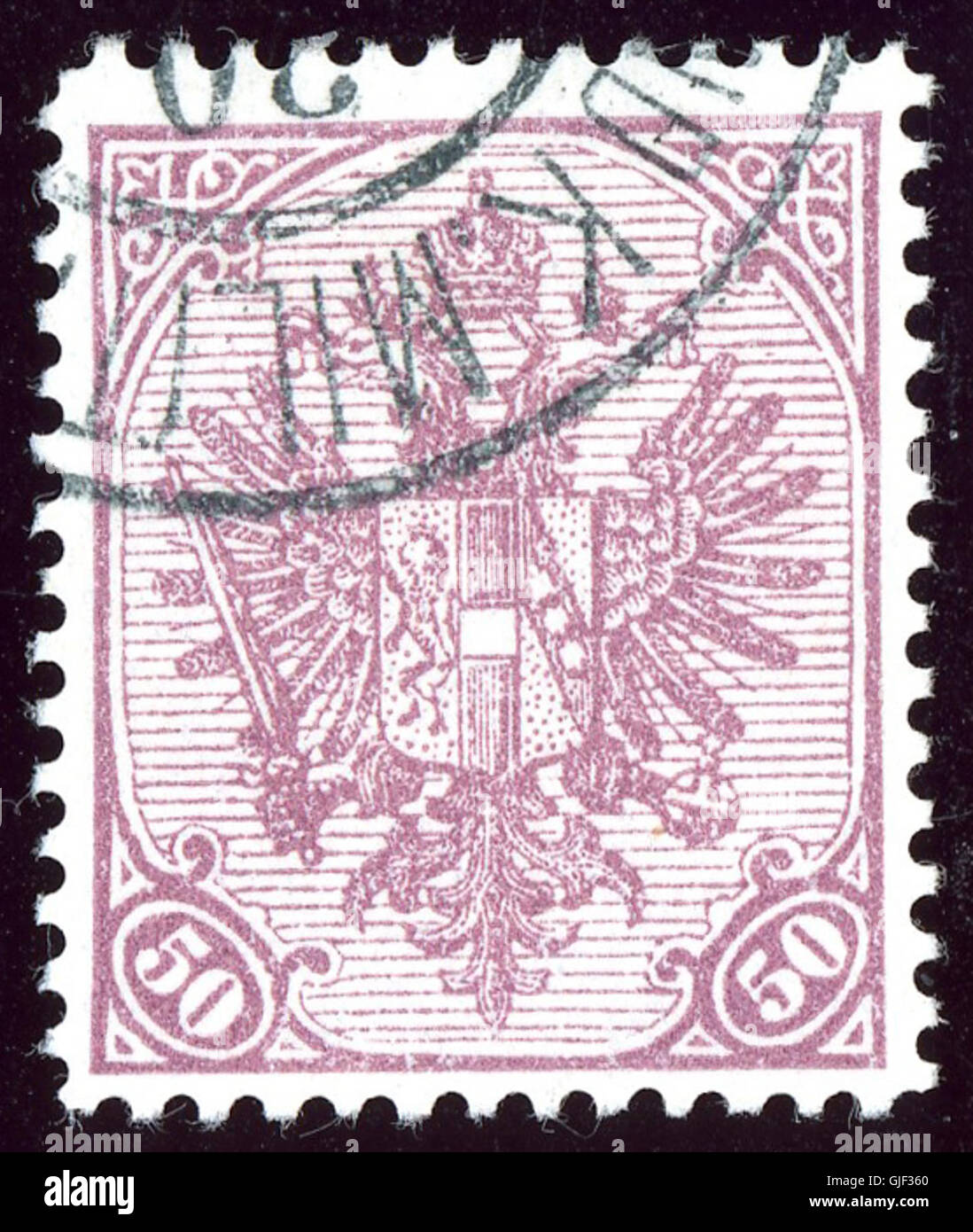 The 1900 B-H 50h Mi20 stamp was issued in Bosnia and Herzegovina during ...