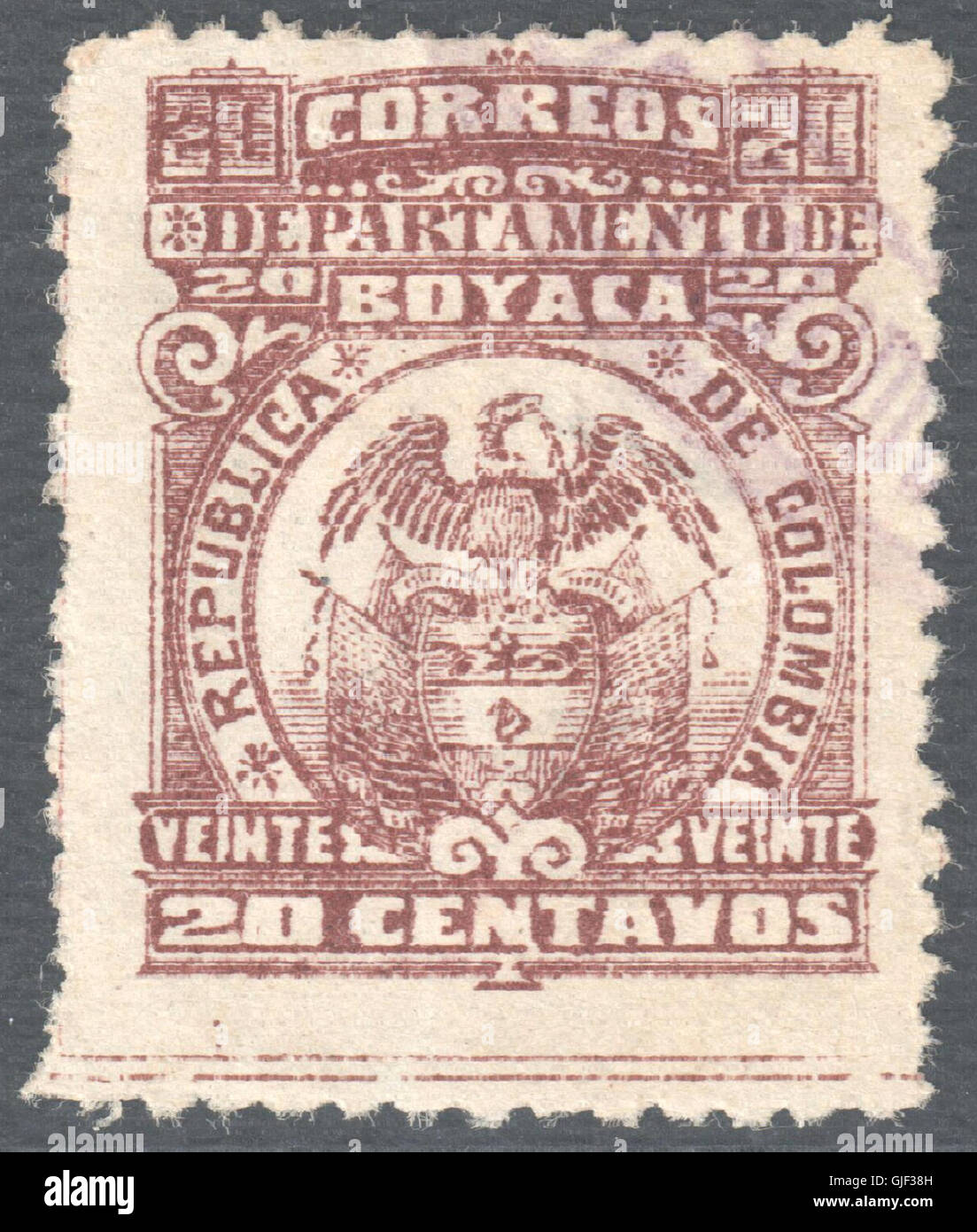 The 1903 Boyac Sc11 unused stamp from Colombia features a distinctive ...