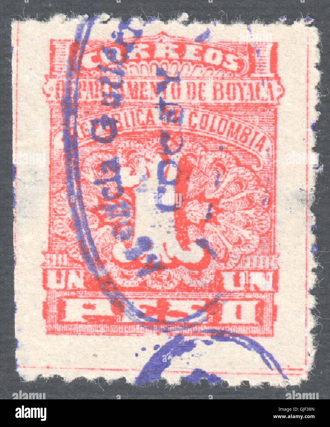 The 1903 Boyac Sc14 stamp is a used example of a Colombian postage ...