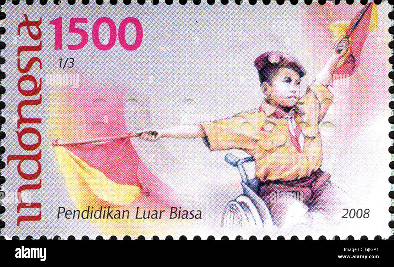 A set of Indonesian stamps numbered 037-08, depicting various national ...