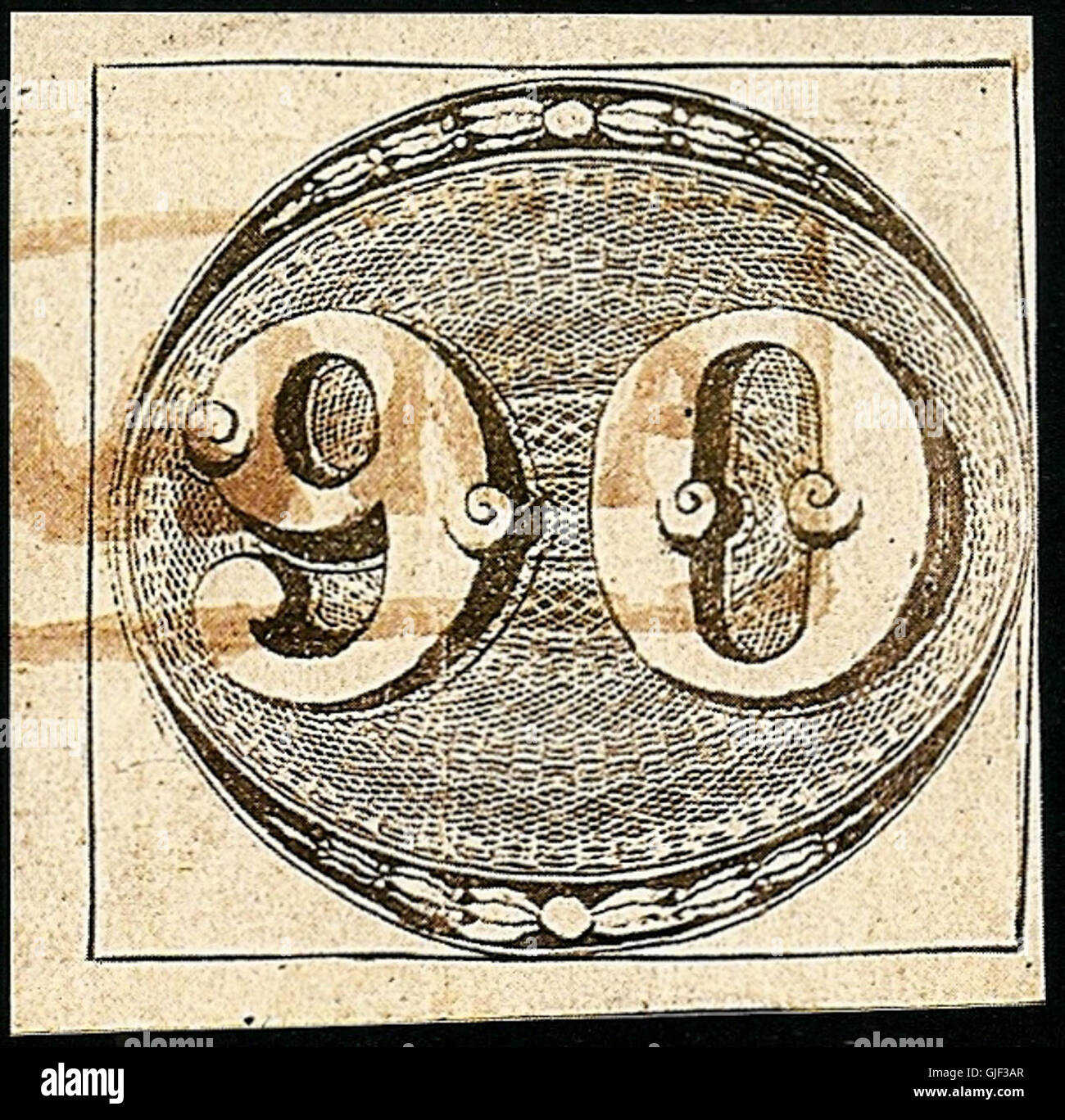 The Série Olho-de-Boi 90 réis stamp was issued in Brazil in the late ...